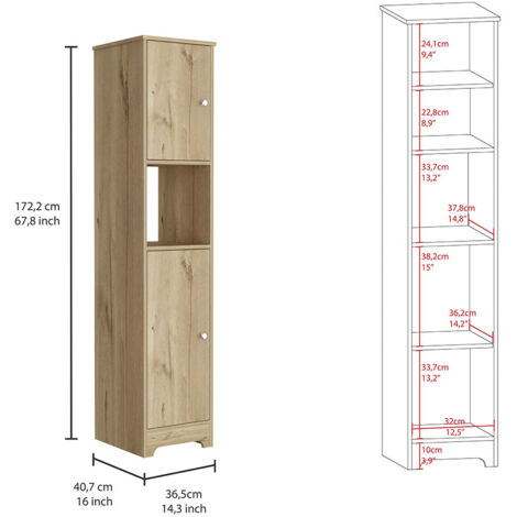 Pantry Cabinet Ibis avec 2 portes et 1 étagère