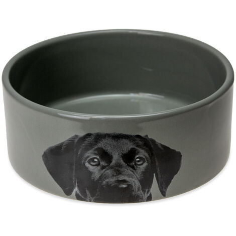 K Grey Ceramic Dog Plate 1500ml 18,5 x 18,5 x 7,5 cm