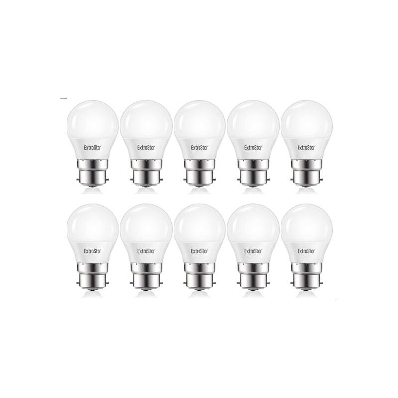 7W LED G45 Golf Ball Bulb B22 Daylight 6500K (Pack of 10)