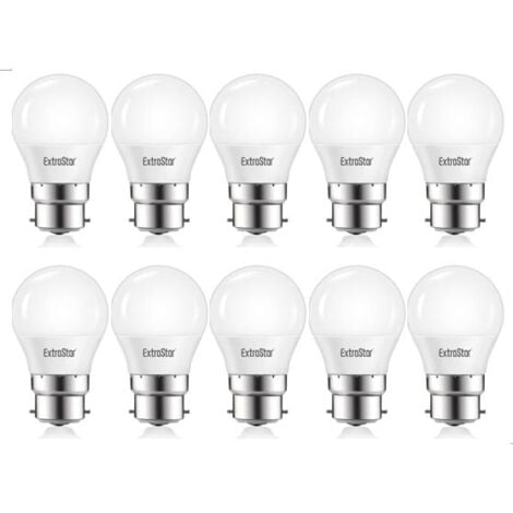 6W LED G45 Golf Ball Bulb B22 Day Light 6500K (Pack of 10)