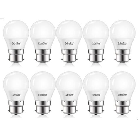 6W LED G45 Golf Ball Bulb B22 Warm white 3000K (Pack of 10)