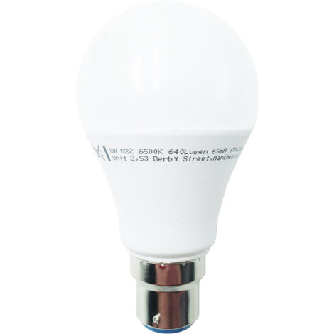 10W LED A60 Ball Bulb Daylight 6500K B22