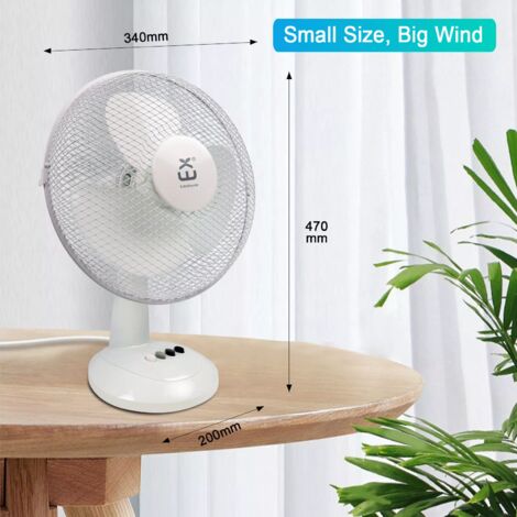 12" Oscillating Desk Fan