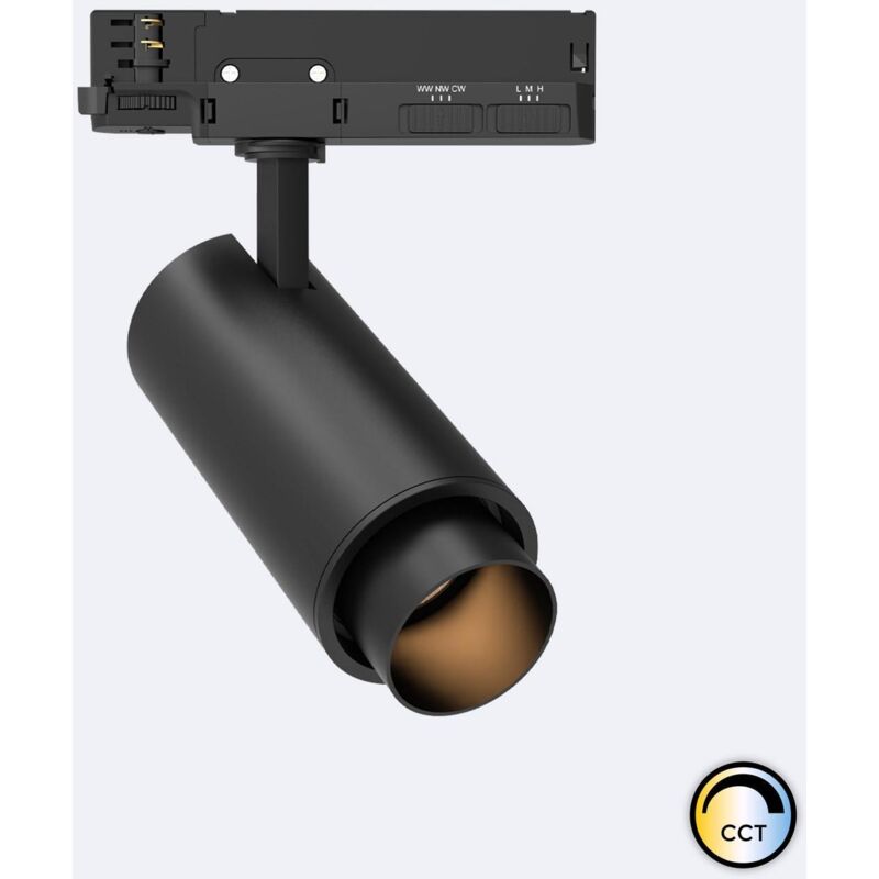 Spot LED Fasano Cylindre 30W CCT Sélectionnable pour Rail Triphasé ...