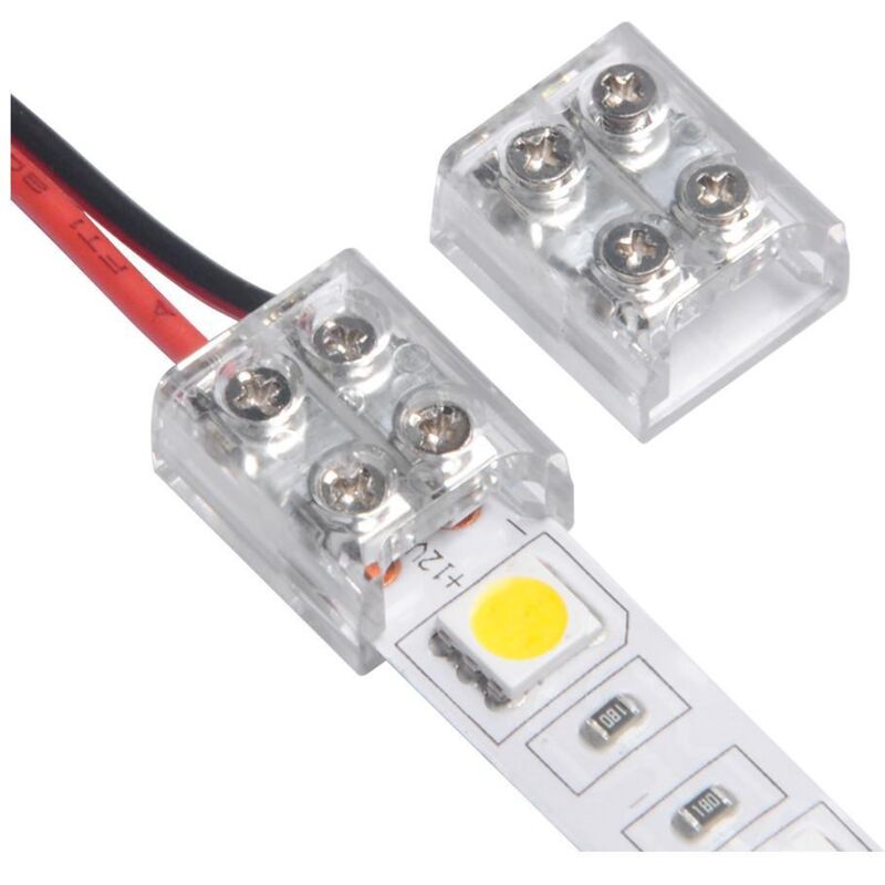 Connecteur câblé pour Ruban LED 12/24V DC avec Vis 8 mm