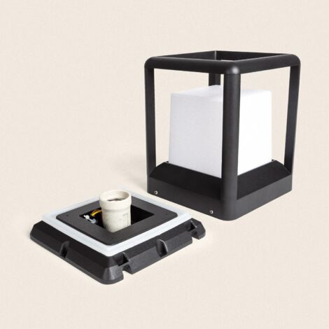 Balise Extérieure E27 Aluminium 21cm Kubon Noir