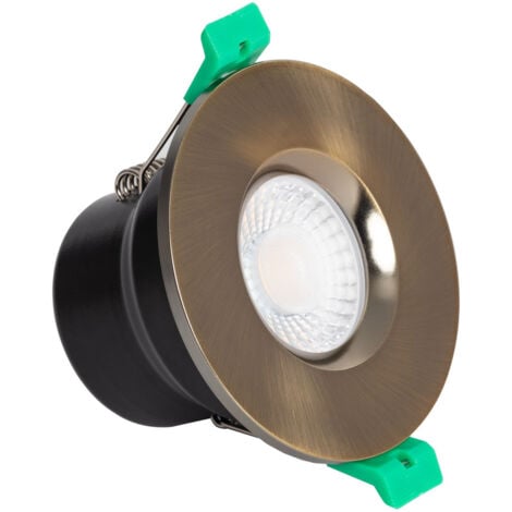 Spot Downlight Ignifuge LED 5-8W Rond Dimmable IP65 Coupe Ø 65 mm Solid Design Doré ...