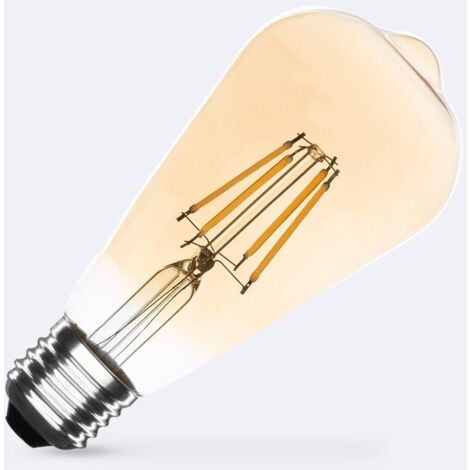 Ampoule LED Filament E27 6W 600 lm Dimmable ST64 Gold No Flicker 4000K Blanc neutre