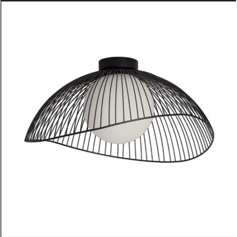Plafonnier Métal et Verre Moad Noir