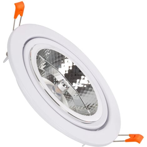 Spot Downlight LED 12 W Orientable Rond AR111 Coupe Ø120 mm No Flicker 4000K Blanc neutre