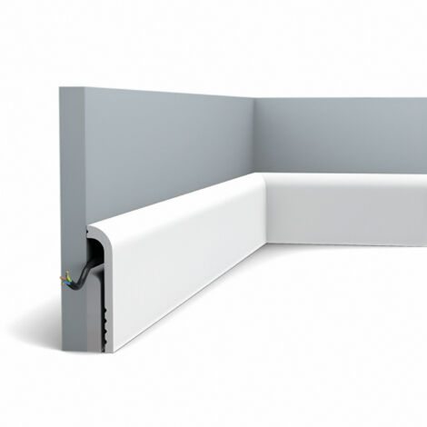 Moulure Plinthe Cache Câbles 2m Bend Blanc