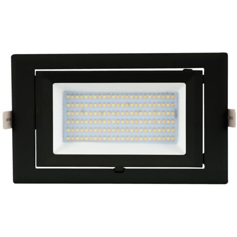 Spot Downlight LED 20W Rectangulaire Orientable 130 lm/W LIFUD Coupe 210x125 mm Noir 3000K Blanc ...