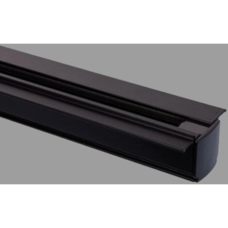 Rail Triphasé Encastrable pour Spots LED 1 Mètre Noir