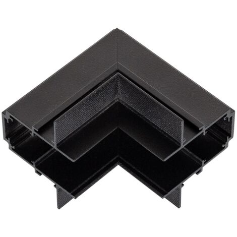 Raccord en L Vertical pour Rail Magnétique Encastré 20mm Noir