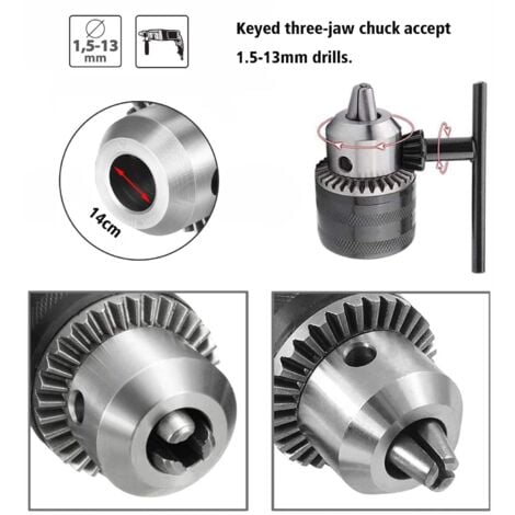 1.5-13mm Mandrin Perceuse 1/2-20 UNF avec Adaptateur SDS plus et clé de ...