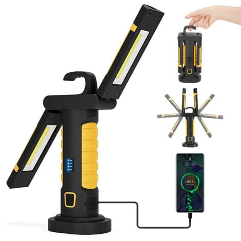 Baladeuse de chantier Lampe de Travail LED Rechargeable Baladeuse LED ...