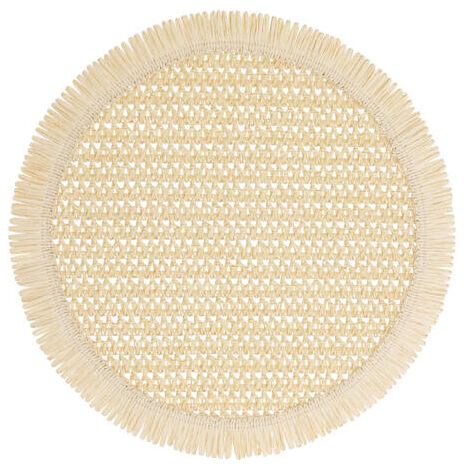 Set de table rond tressé 38cm - Beige，Lot de 6