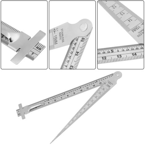 Stainless Steel Welding Taper Gap Gauge Depth Ruler Hole Inspection Tool