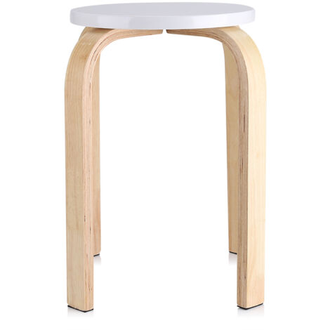 Tabouret Empilable Antidérapant en Bois courbé, Couleur Bonbon, Meuble ...