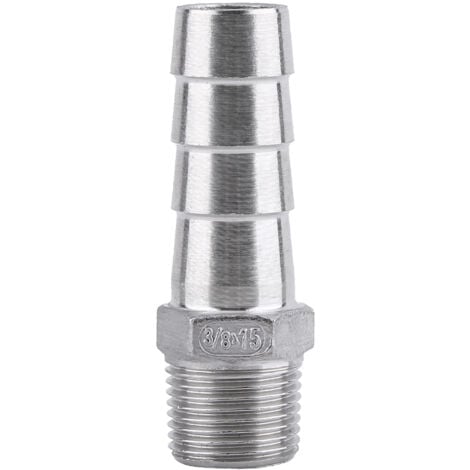 Raccord de Tuyau de Filetage Mâle Raccord de Queue de Tuyau de Barb BSP Acier Inoxydable SS304 ...
