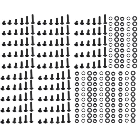 Assortiment de Vis à Six Pans Creux M3 en Acier allié Noir, 300 Pièces ...