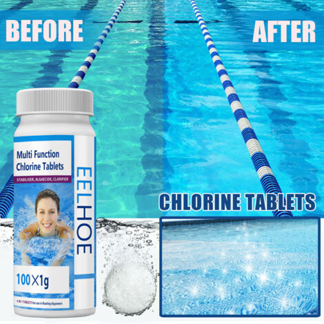 Tablettes Piscine 100 Pcs, pour Spas, Bains, Piscines, Toilettes