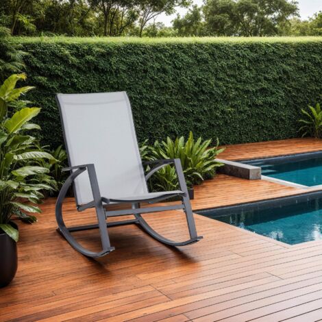 Rocking Chair Rebecca Mobili Sadafuly 94x104x60 Steel Polyester Light ...