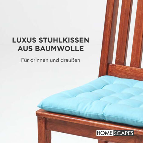 HOMESCAPES Stuhlkissen hellblau 4 Stück