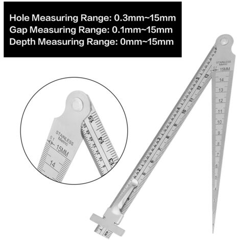 Kit de calibre de diámetro de escala cónica combinada 2 en 1, regla y regla