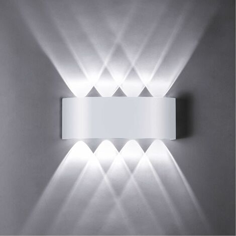 Luz de pared LED de 8 W, luz blanca de 6000 K, aplique de pared ...