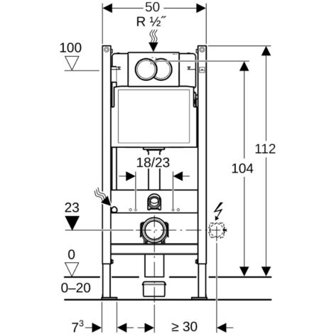 Geberit Delta Pack Bastidor Duofix 112 cm + Pulsador Delta01, Blanco ...
