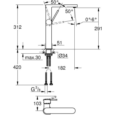 Grohe MONOMANDO DE LAVABO GROHE PLUS XL (32618003)
