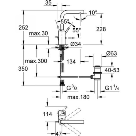 Grohe ESSENCE NEW - Mezclador monomando de lavabo tamaño L SuperSteel ...