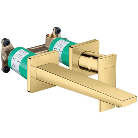Hansgrohe Metropol Set Mezclador de pared para lavabo Maneta dorada ...