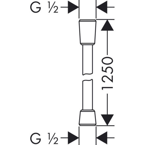Hansgrohe Isiflex Flexo de ducha 125 cm, Negro mate (28272670)