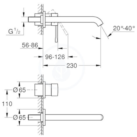 Grohe Essence Mezclador monomando de 2 agujeros para lavabo Tamaño L ...