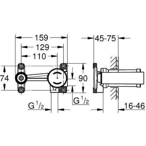 Grohe Cuerpo de empotrar para mezclador monomando de 1/2' (G-23571000)