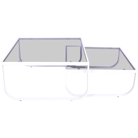 Rocker table basse ensemble de 2 blanc.