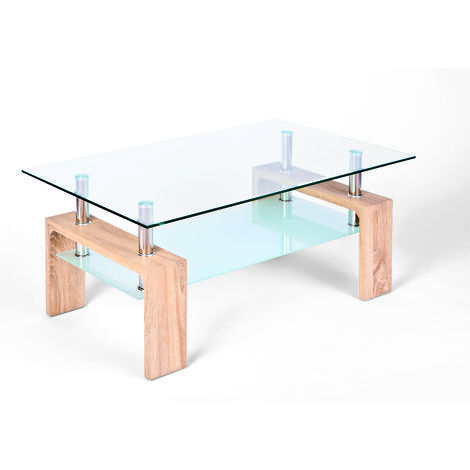 Loase Table basse, 1 tablette de rangement, imitation chêne Sonoma.