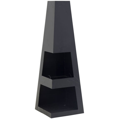 Bastian Cheminée de jardin, foyer, noir.