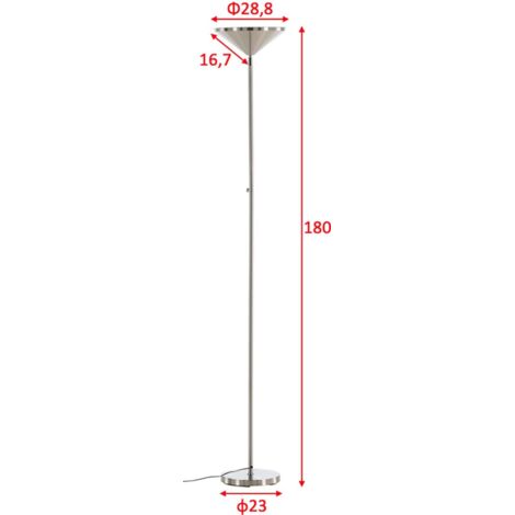 Corong éclairage lampadaire 28x28x180cm acier argentécolore.