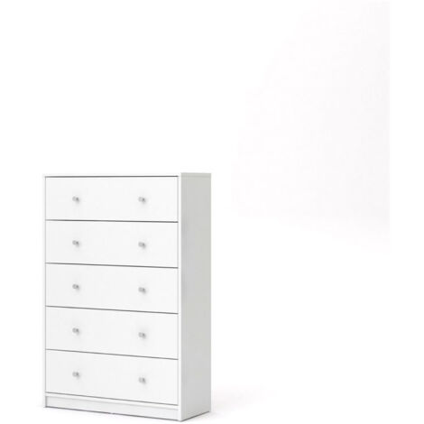 Maria Commode 5 tiroirs, blanc.