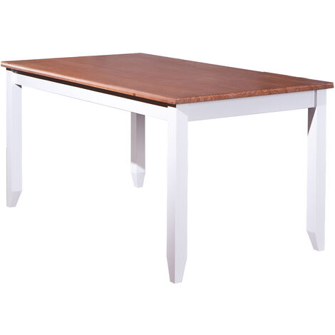 Wright Table de salle à manger, blanc, brun.