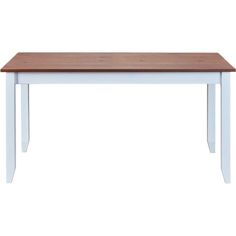 Wright Table de salle à manger, blanc, brun.