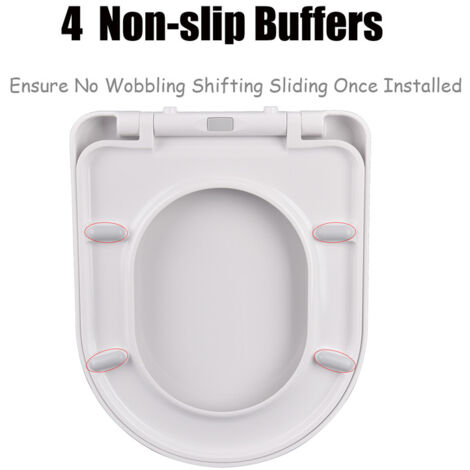 Toilettendeckel mit Absenkautomatik, Premium D Form WC Sitz mit Schnellverschluss ...