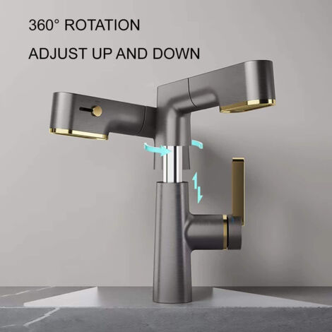 Waschtischarmatur mit 3 Strahlarten Armatur Waschbecken mit ausziehbar ...