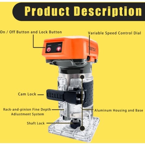 Routers,Replace For DeWALT DCW604NT-XJ 18V XR Brushless Cordless Router ...