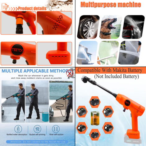 Cordless Battery pressure washers,Brushless,6 IN 1 ,High Car Jet Wash ...