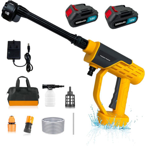 Cordless Pressure Washer, 18v Battery Jet Wash 6 In 1 Nozzle, Foam Pot ...