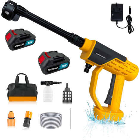 Cordless Pressure Washer, 18v Battery Jet Wash 6 In 1 Nozzle, Hose For ...